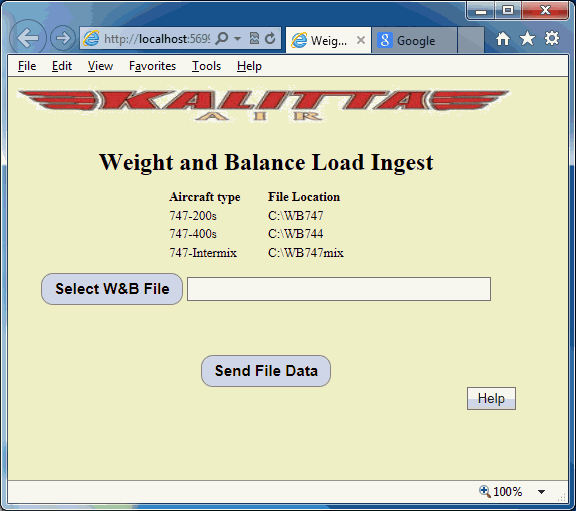 How to Upload Weight & Balance Data